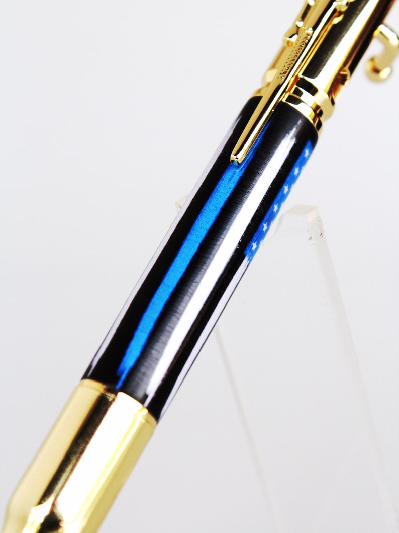 Police Officer Gift - Thin Blue Line Bolt Action Pen - Honor Our 1st ...