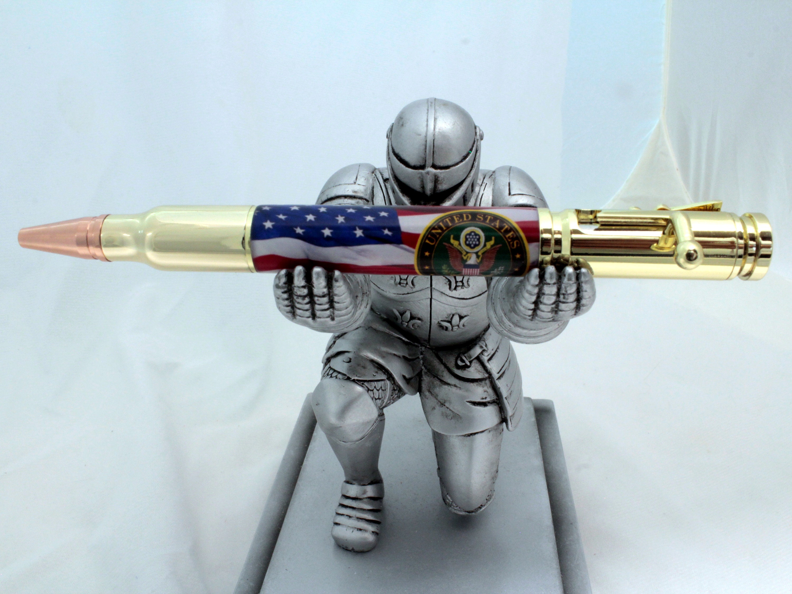 Custom Ballpoint Pen -US Army Service Emblem on Old Glory Bolt Action ...