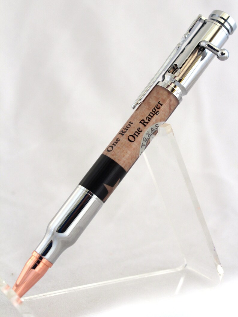 Bolt Action Texas Ranger Texas Flag Chrome 30 Caliber Ballpoint Pen - Etsy