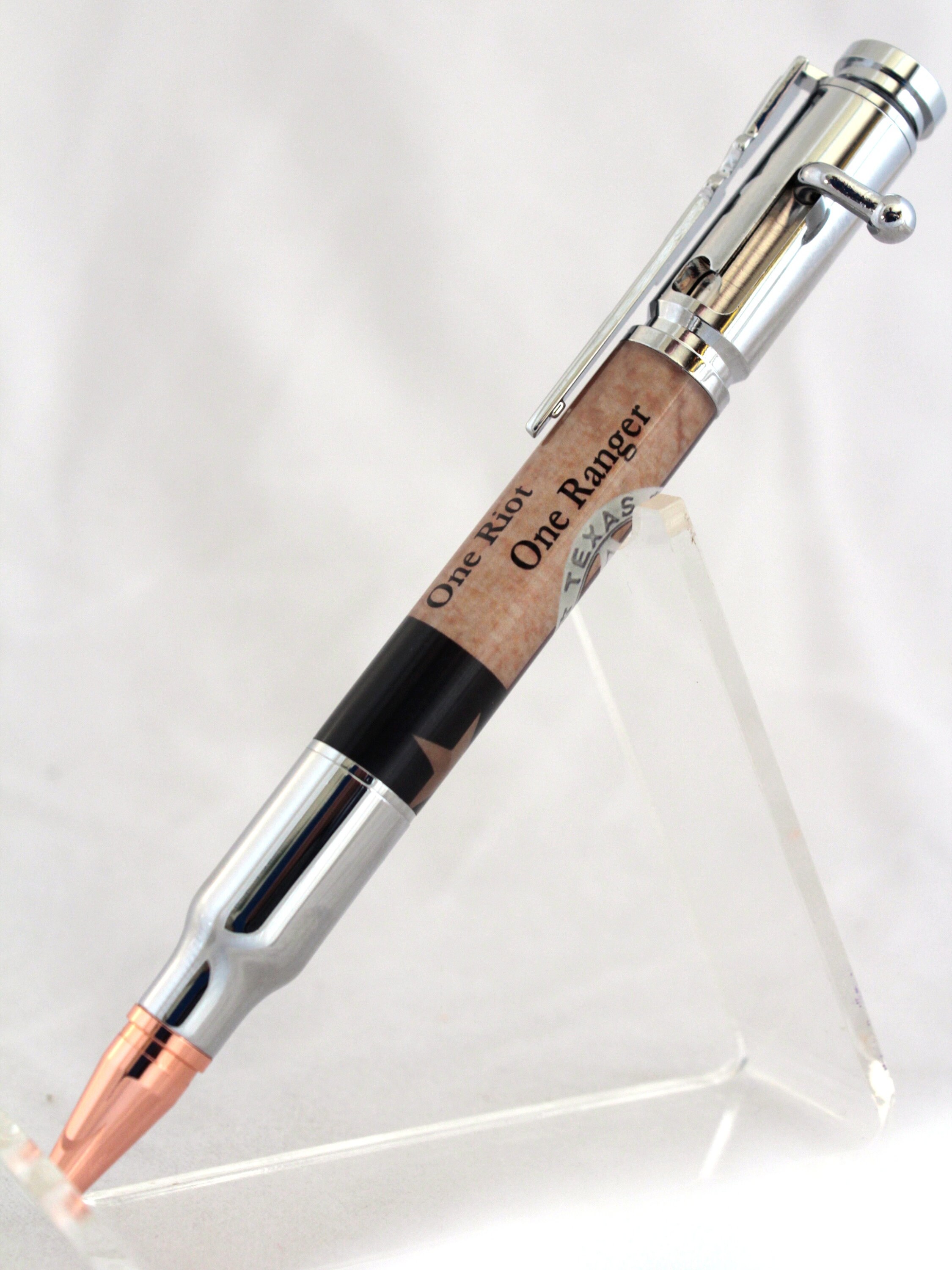 Bolt Action Texas Ranger Texas Flag Chrome 30 Caliber Ballpoint Pen - Etsy