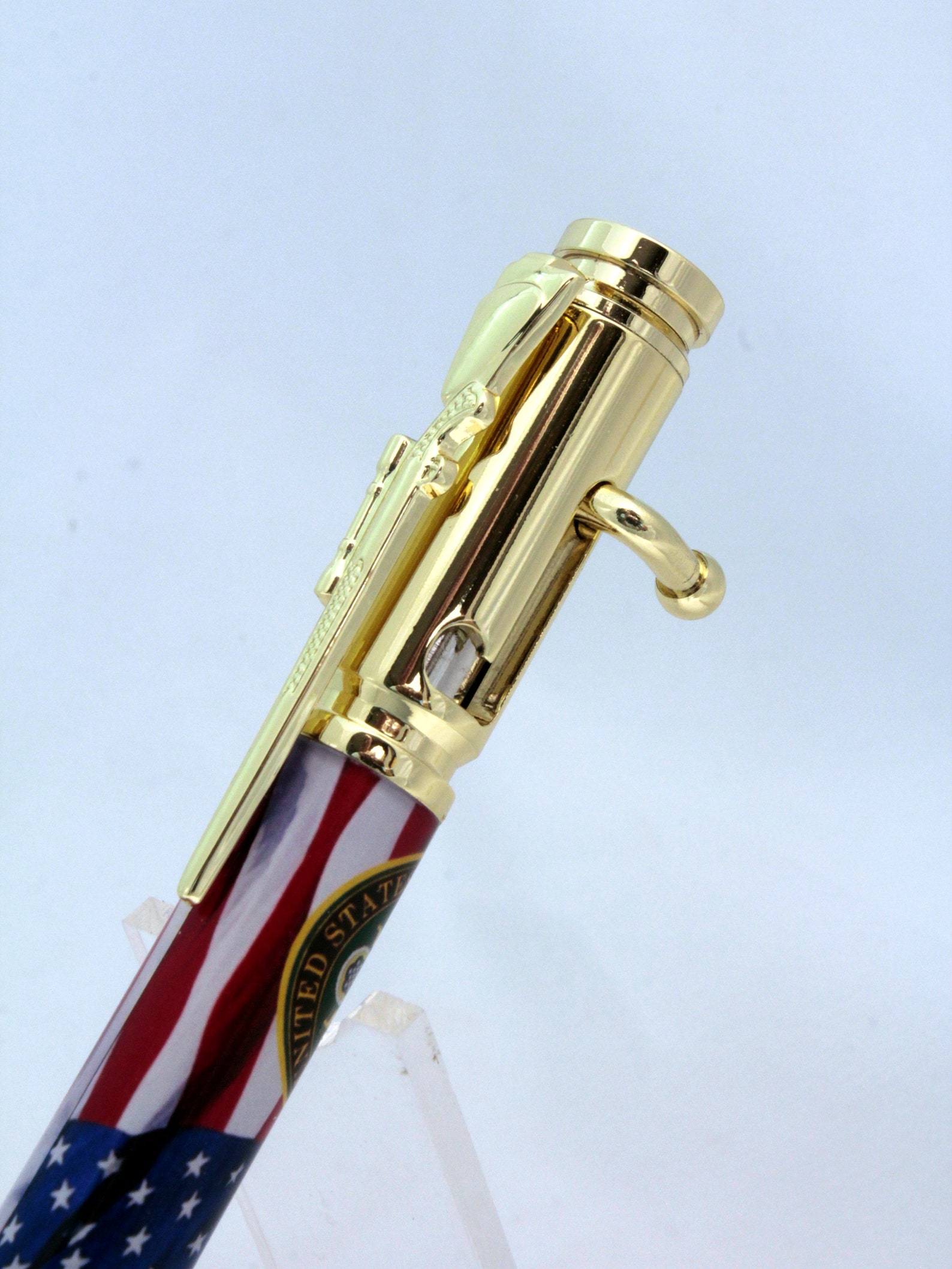 Custom Ballpoint Pen -US Army Service Emblem on Old Glory Bolt Action ...