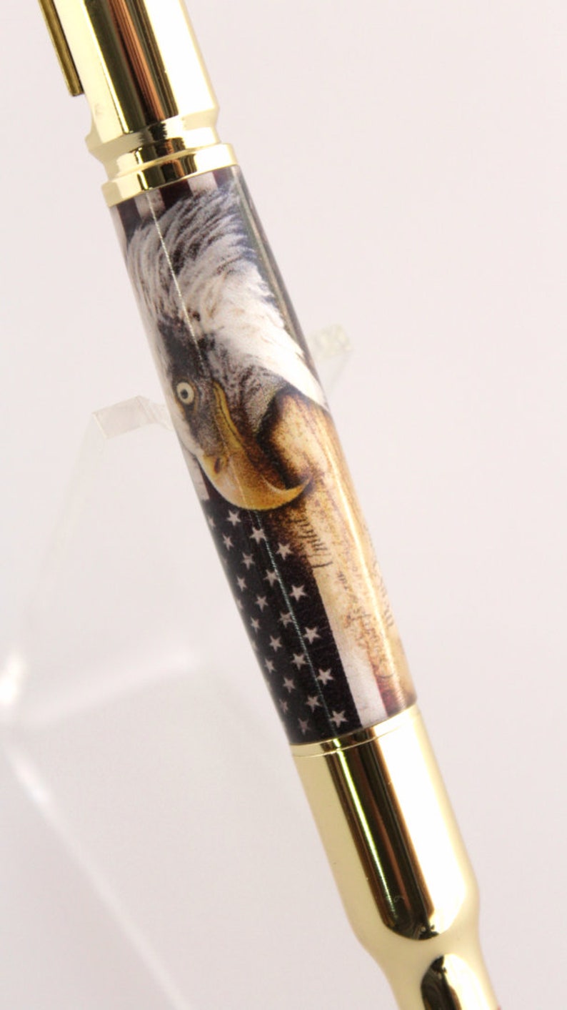 Handcrafted 30 Cal. Pen With Eagle With Historic Documents Bolt Action ...