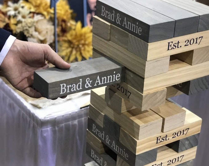 Stained Personalized Full Color Engraved Wood Blocks Wedding Giant ...