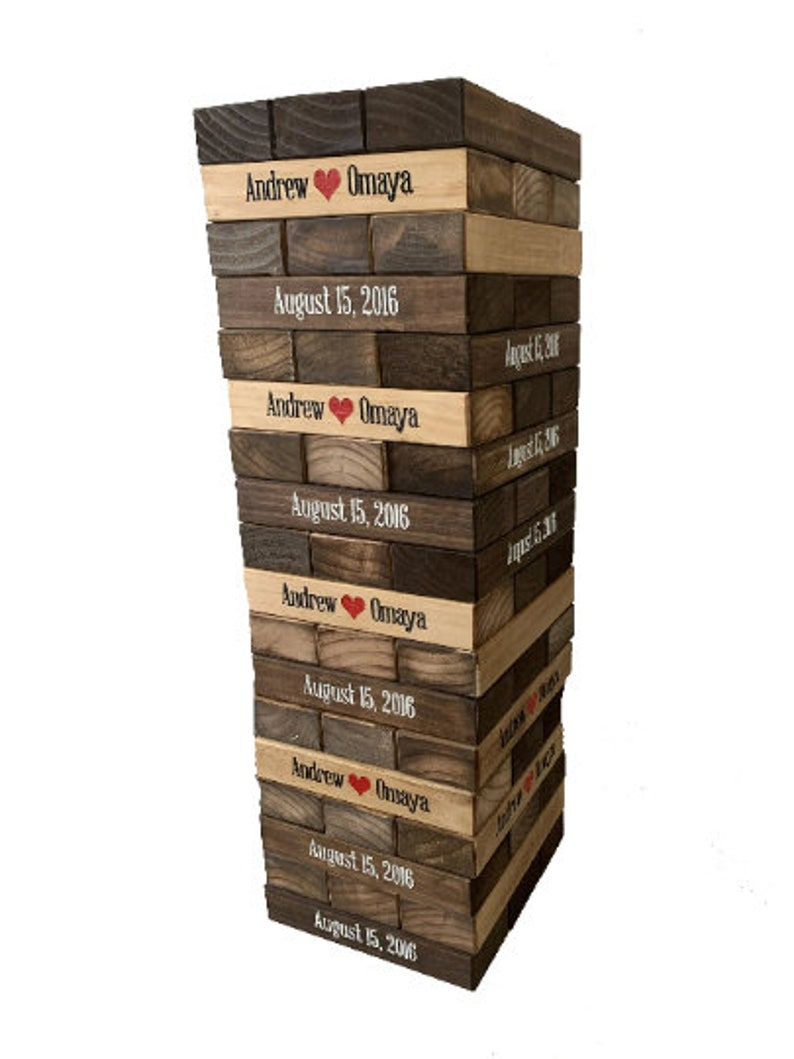 Stained Personalized Full Color Engraved Wood Blocks Wedding - Etsy