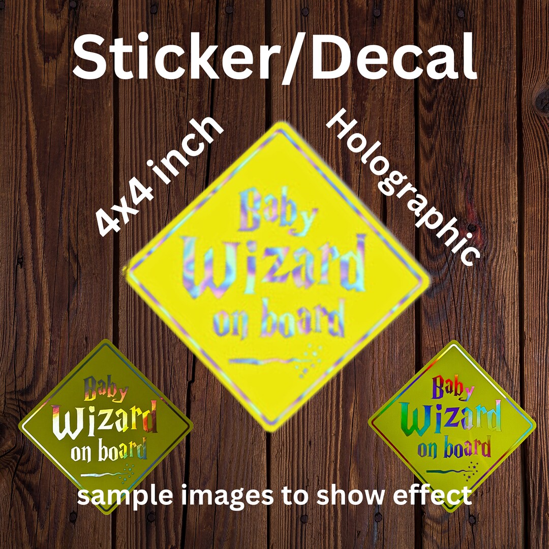Baby Wizard on Board Sticker/decal Holographic - Etsy
