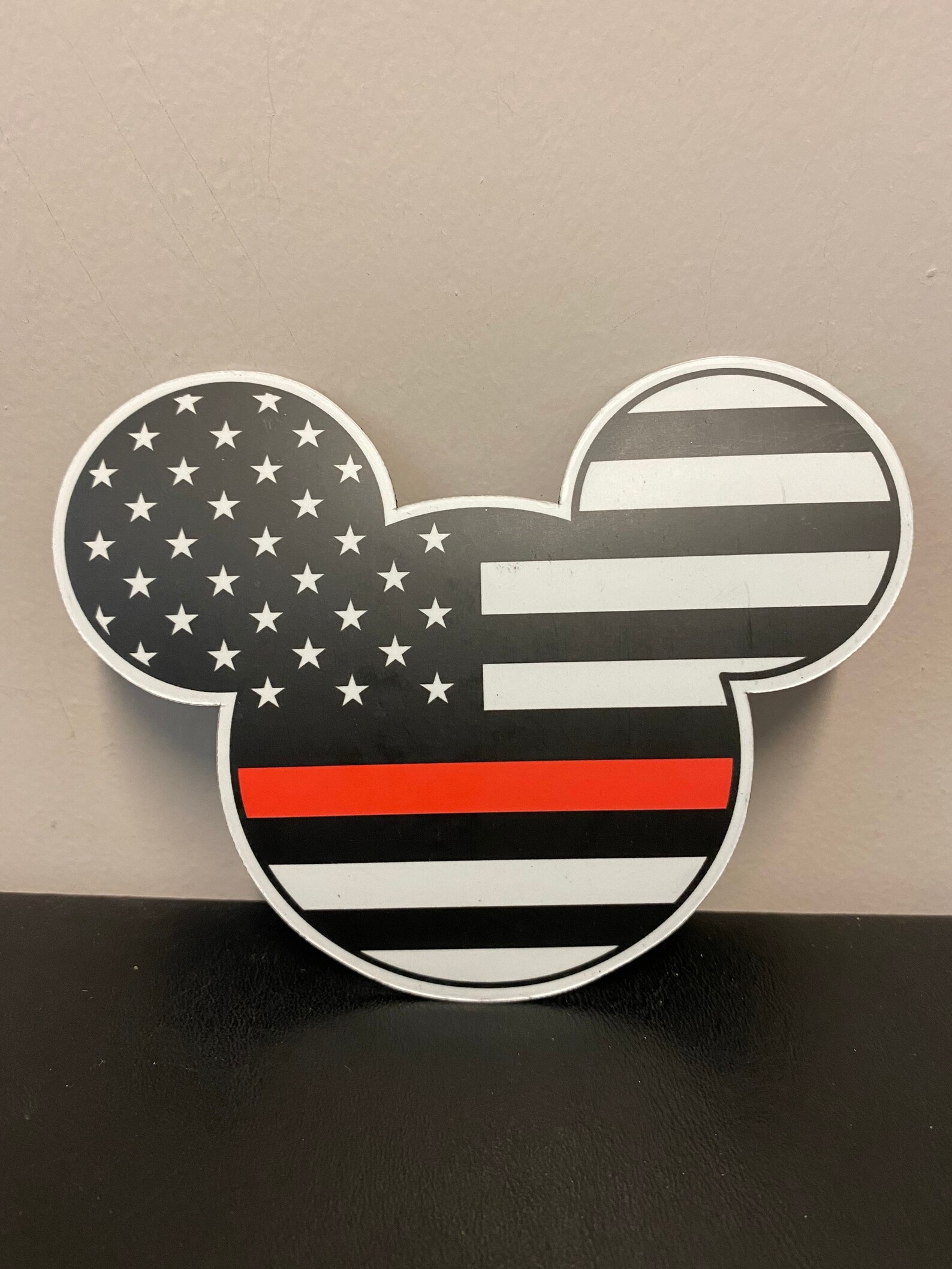 Disney THIN RED LINE Mickey Minnie 30 Mil Magnet - Etsy