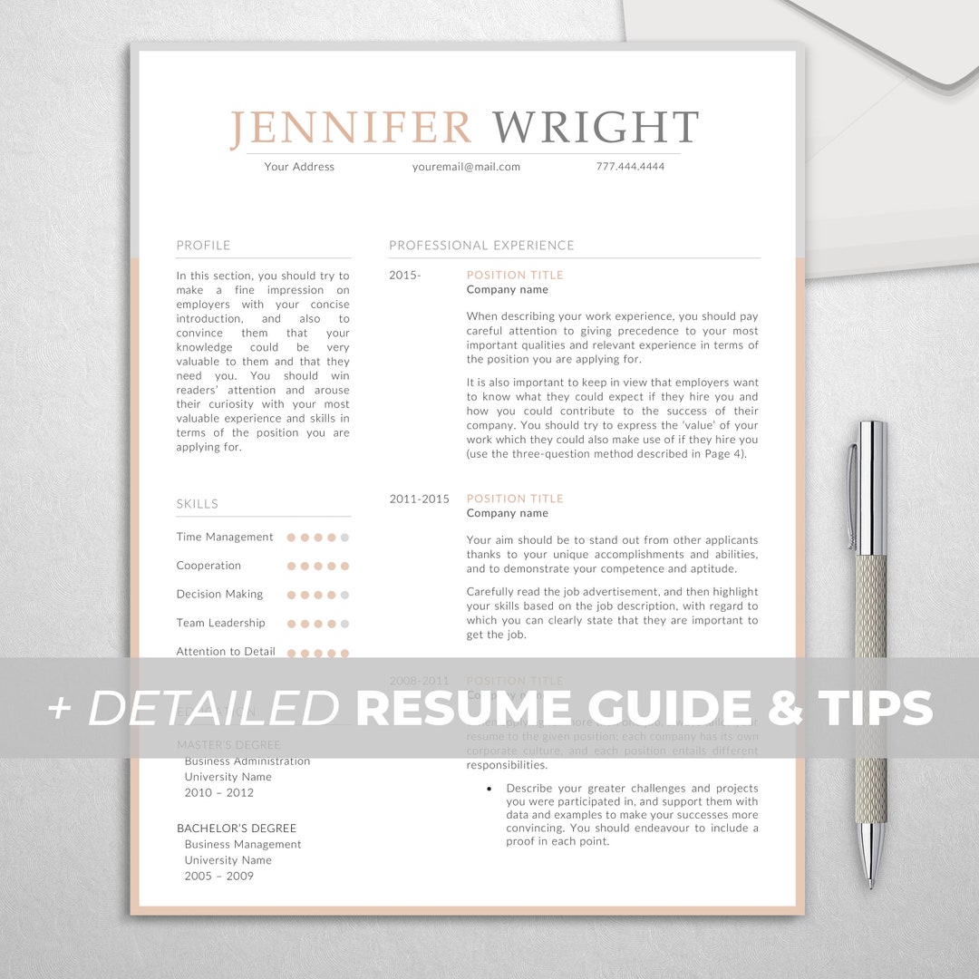 Elementary Teacher Resume Template for Word, Creative and Modern Resume ...