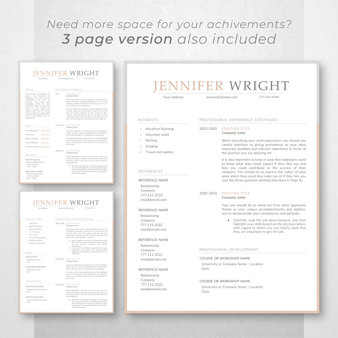 Elementary Teacher Resume Template for Word, Creative and Modern Resume ...