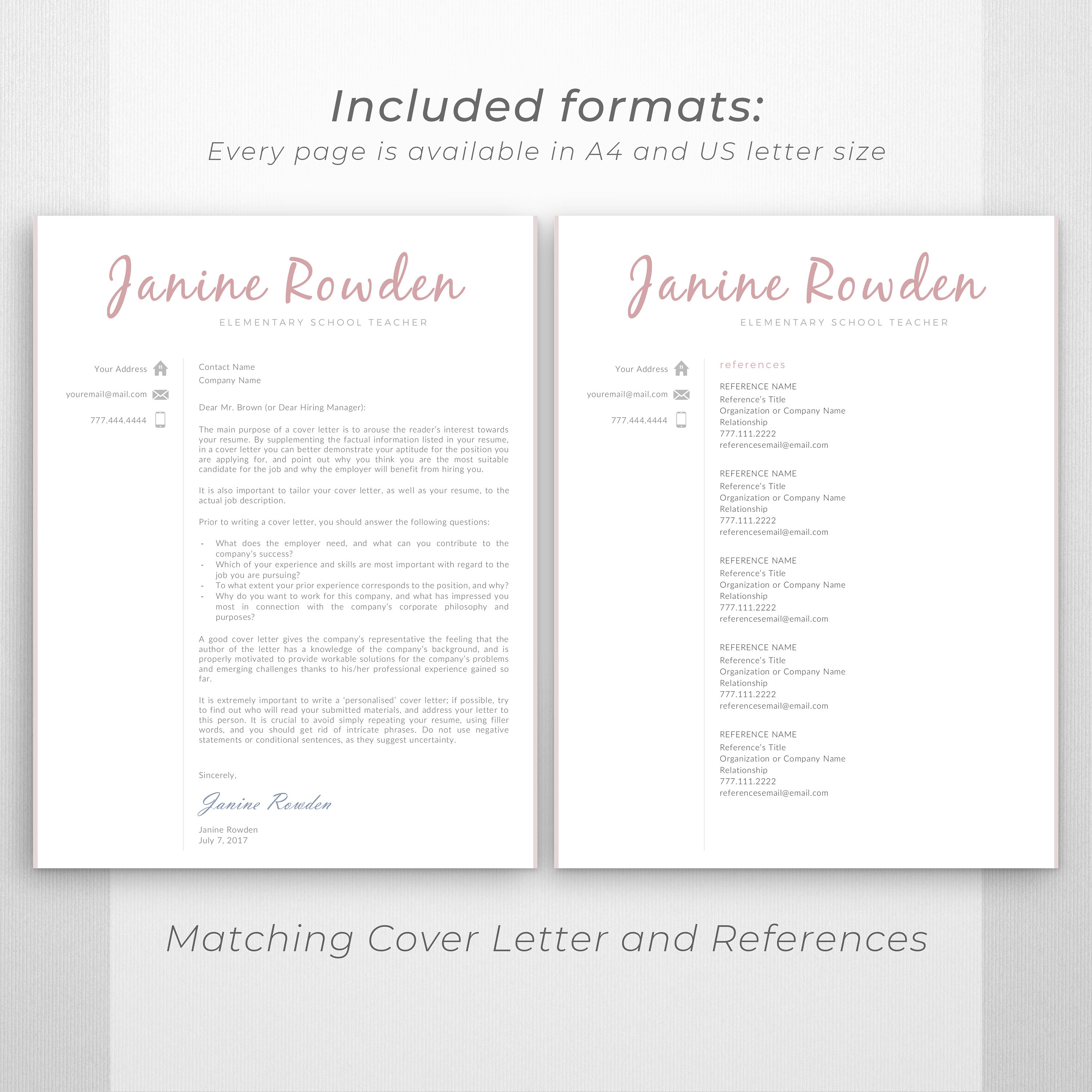 Teacher Resume Template for Word, Creative and Modern Resume Template ...