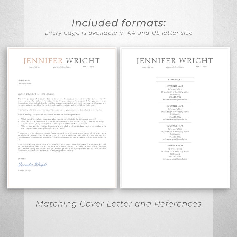 Elementary Teacher Resume Template for Word, Creative and Modern Resume ...