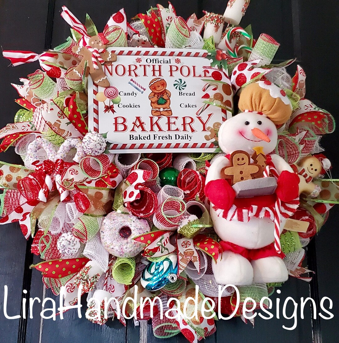 Christmas Sweets Deco Mesh Handcrafted Wreath - Etsy