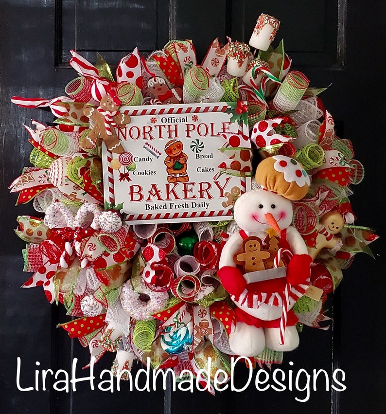Christmas Sweets Deco Mesh Handcrafted Wreath - Etsy