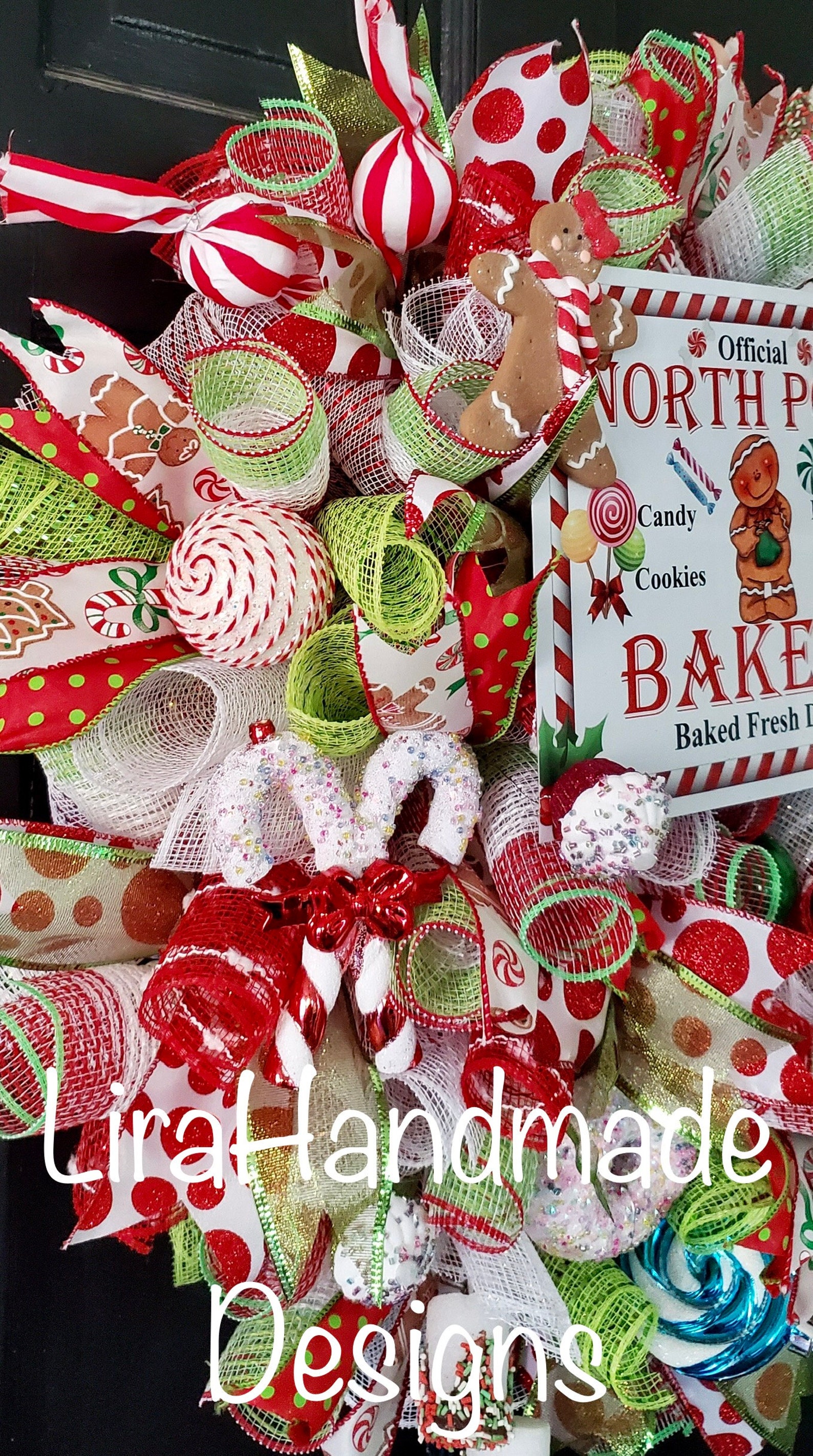 Christmas Sweets Deco Mesh Handcrafted Wreath - Etsy