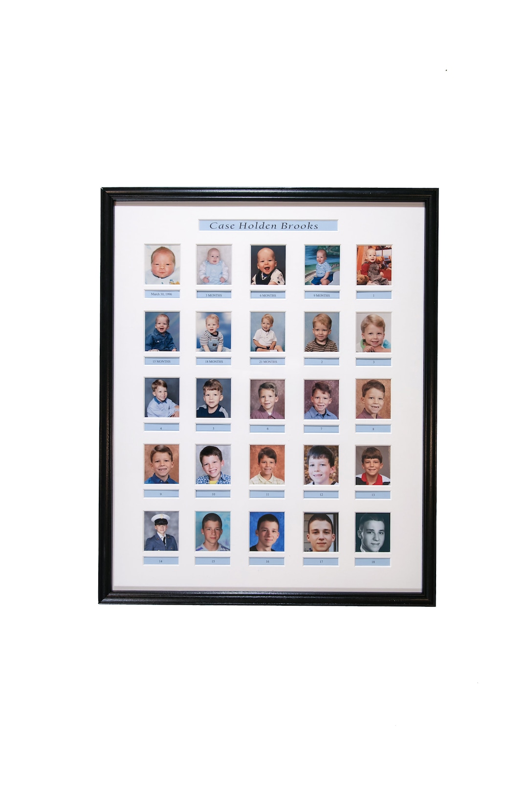 Personalized Baby/child Photo Frame Birth to Age 18 Holds 25 Wallet ...