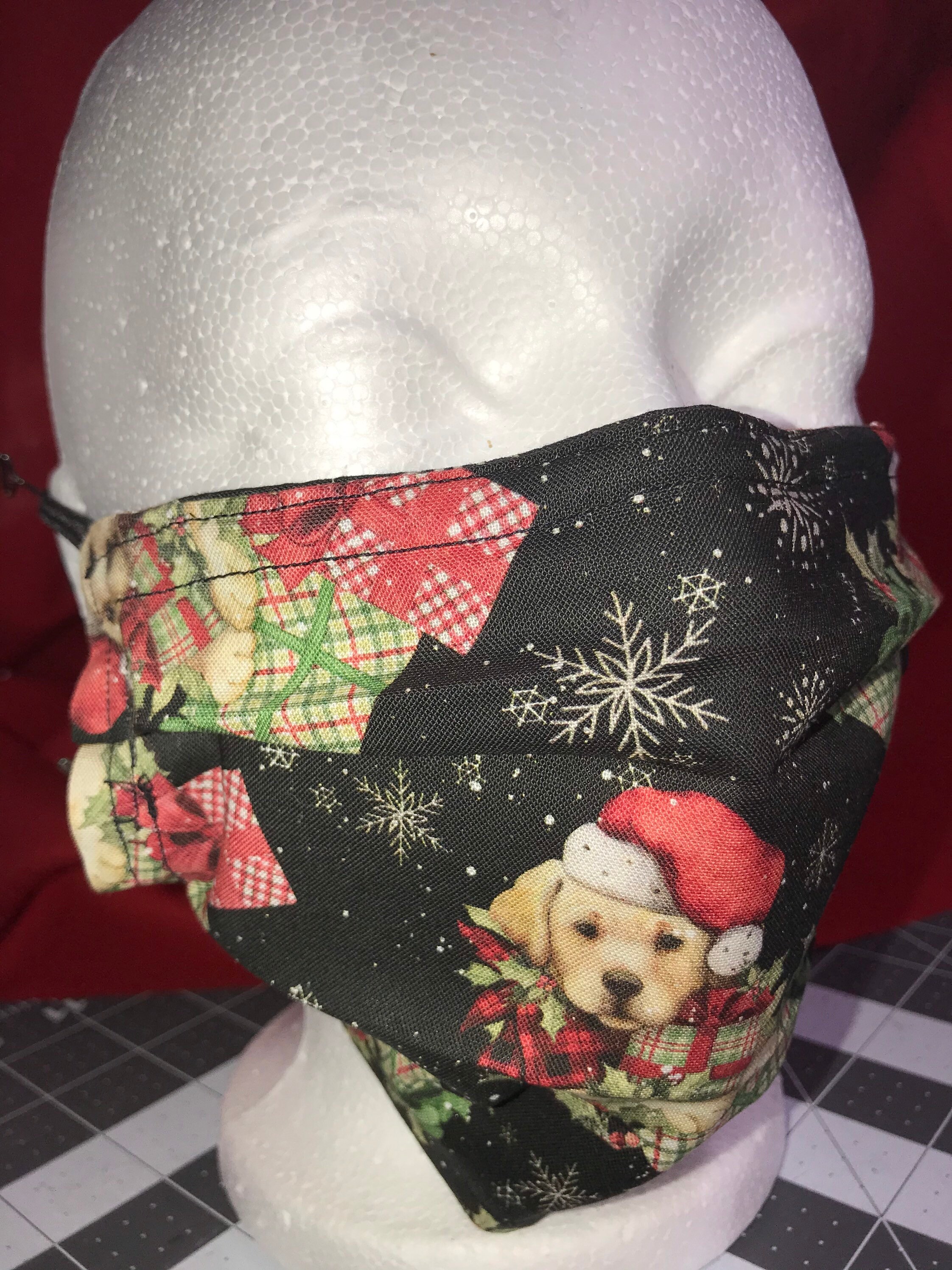 Holiday Festive Christmas 100 Percent Cotton Double Layer Mask With ...