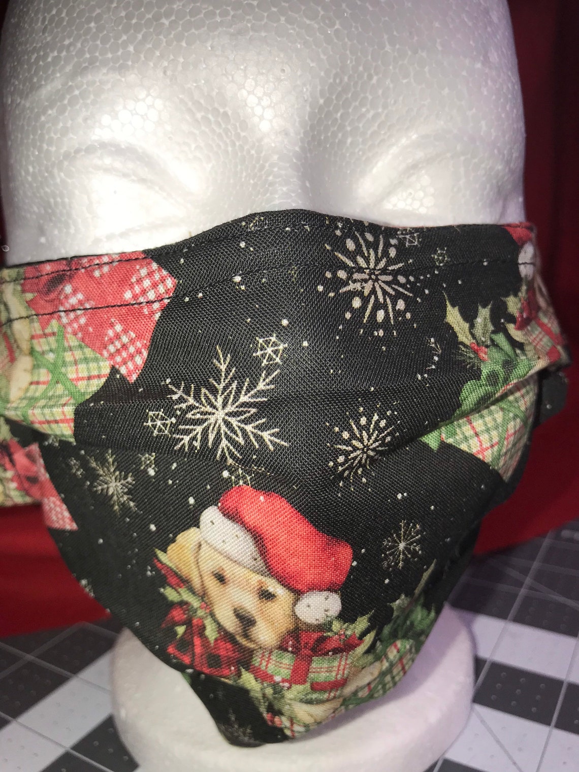 Holiday Festive Christmas 100 Percent Cotton Double Layer Mask With ...