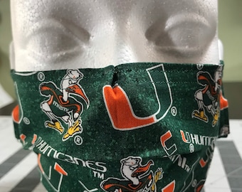 Miami Hurricanes Face Mask - Etsy