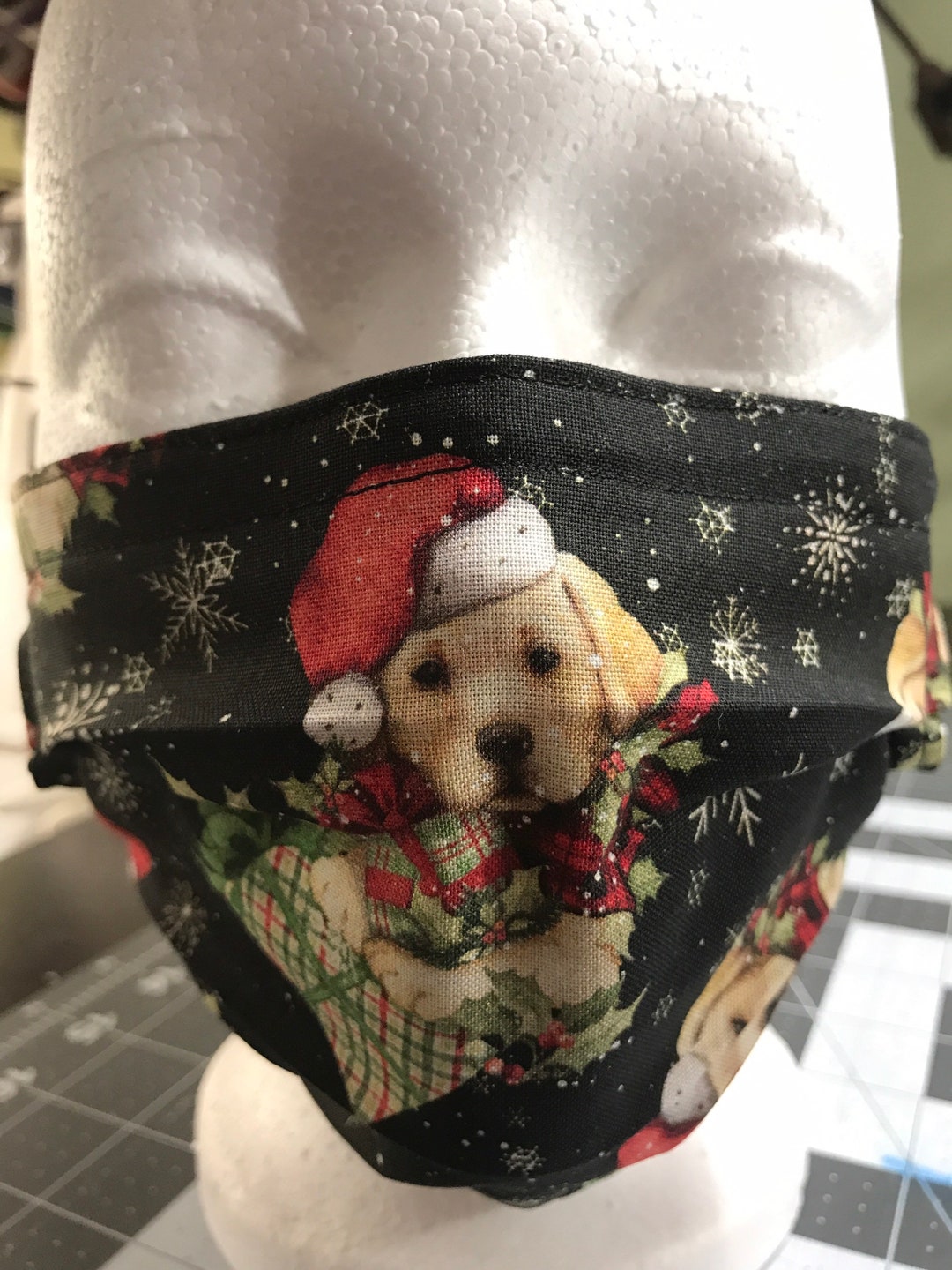 Holiday Festive Christmas 100 Percent Cotton Double Layer Mask With ...