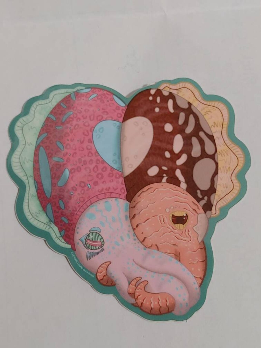 Cuddling Cuddlefish Sticker - Etsy