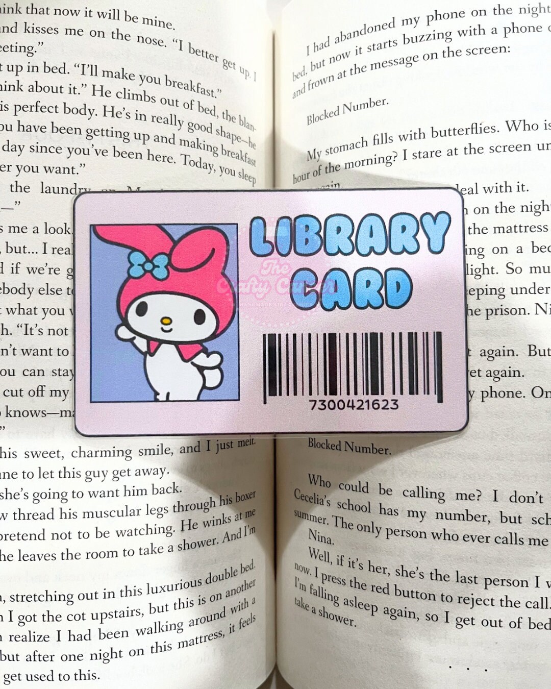 Sanrio Bookmark Library Card, Melody, Kuromi, Hello Kitty - Etsy