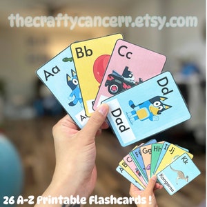 Printable Blue Dog Flashcards, Instant Download, Digital Download, ABC ...