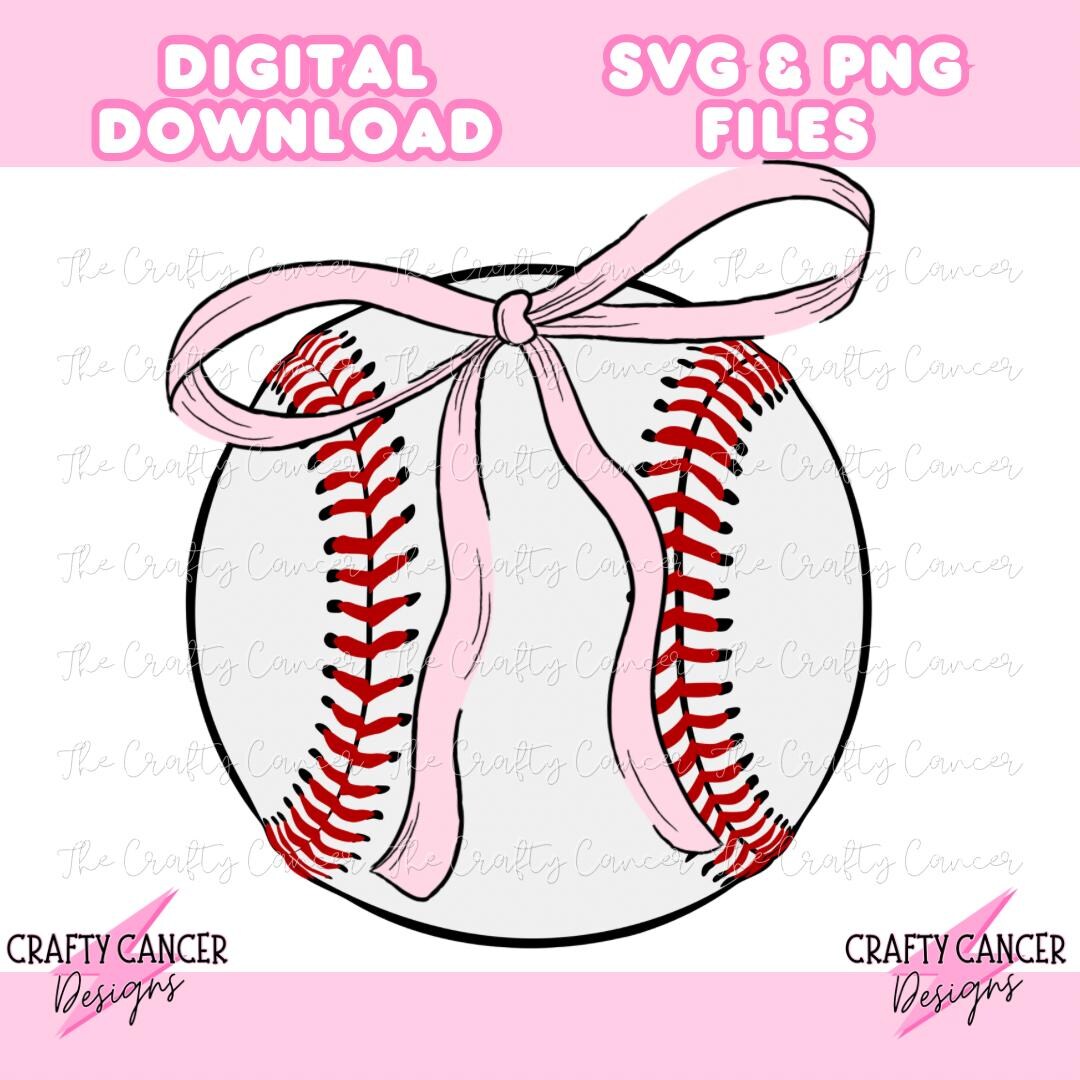 Baseball With Bow PNG, SVG, Digital Download, Instant Download, Cricuit ...