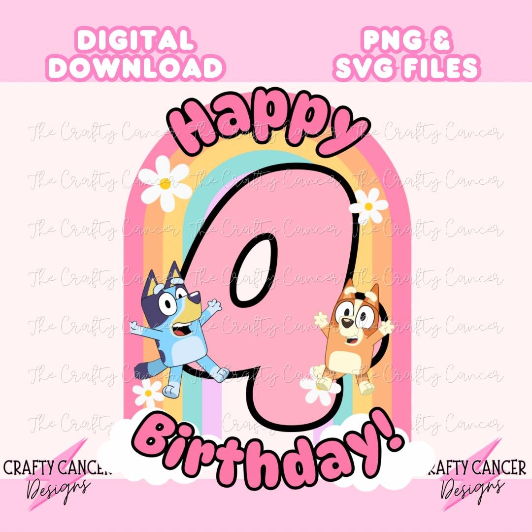 4th Birthday SVG, PNG, Bluey - Etsy Australia