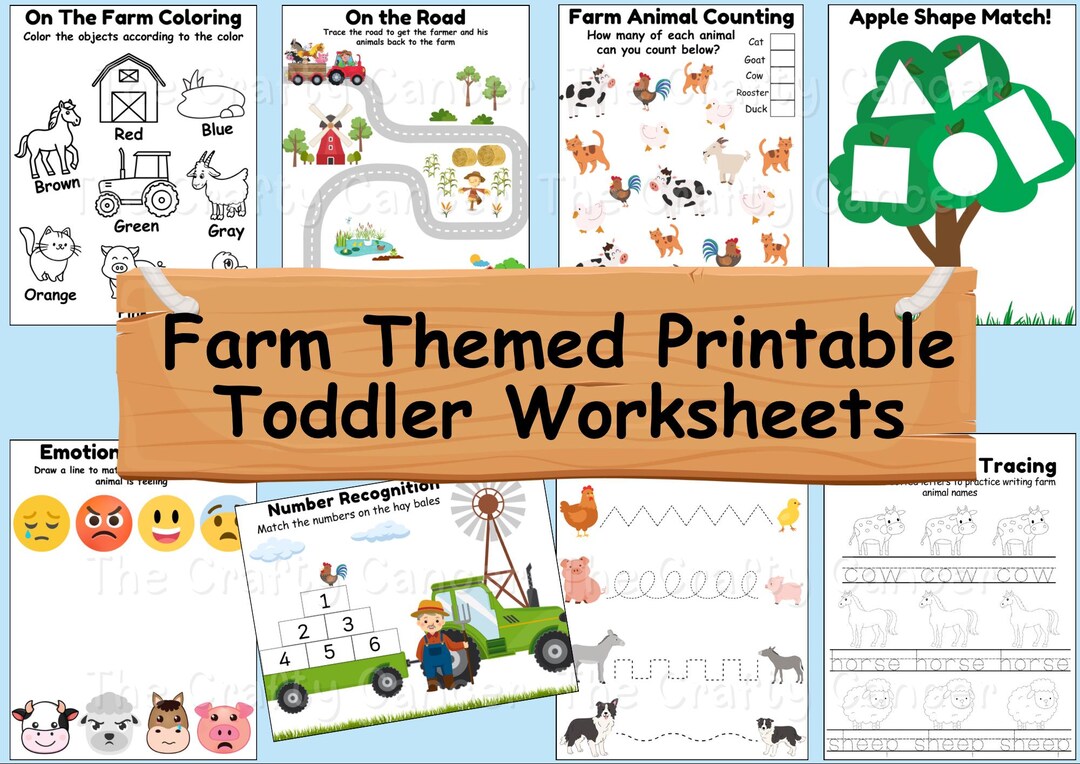 Printable Farm Worksheets, Toddler Learning, Pre-school Worksheets ...