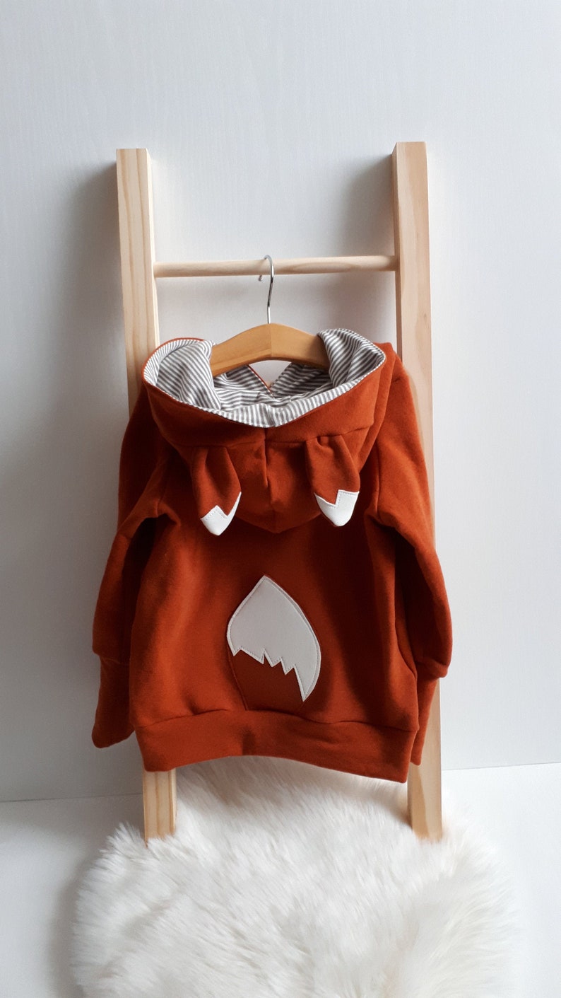 Hoodie mit Fuchsohren und Fuchsschwanz für Kinder aus weichem French ...