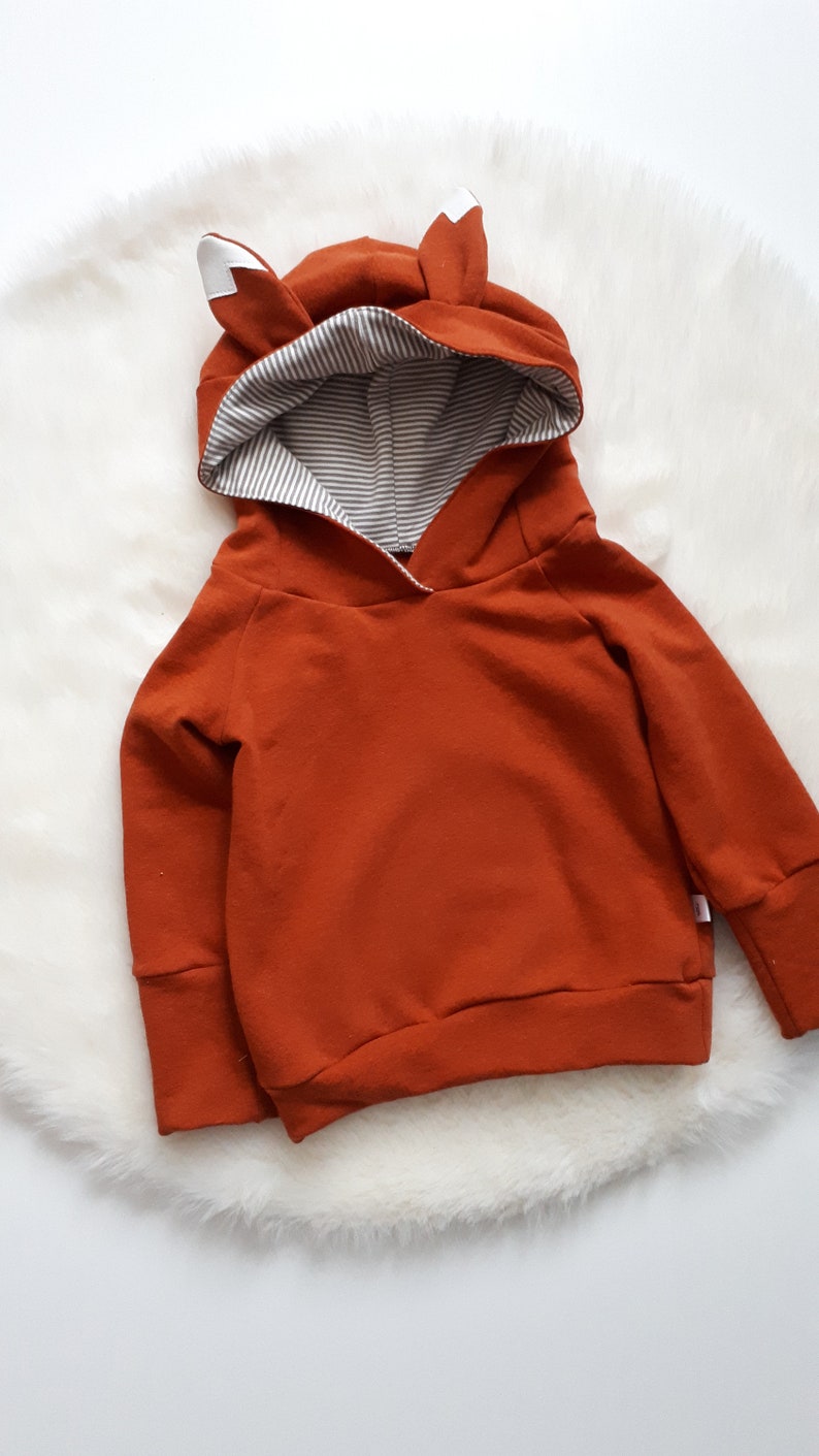 Hoodie mit Fuchsohren und Fuchsschwanz für Kinder aus weichem French ...