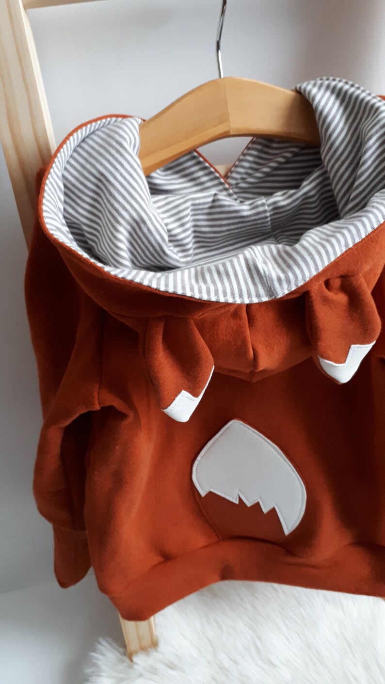 Hoodie mit Fuchsohren und Fuchsschwanz für Kinder aus weichem French ...