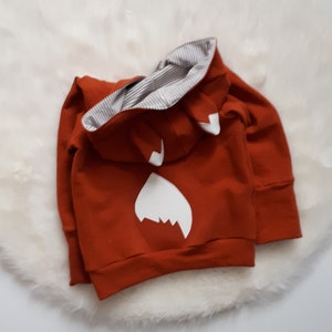 Hoodie mit Fuchsohren und Fuchsschwanz für Kinder aus weichem French ...