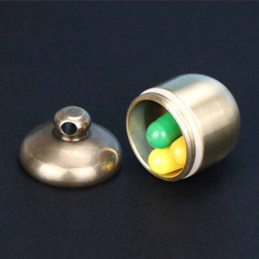 Waterproof Pocket Pill Case Mini Brass - Etsy