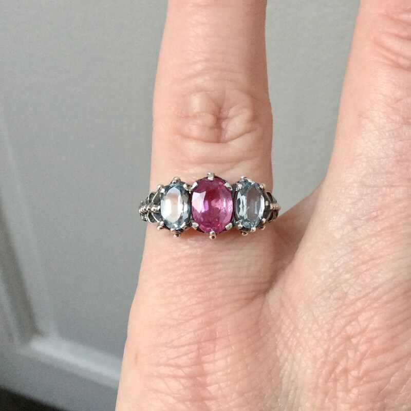 Aquamarine Ruby Ring - Etsy