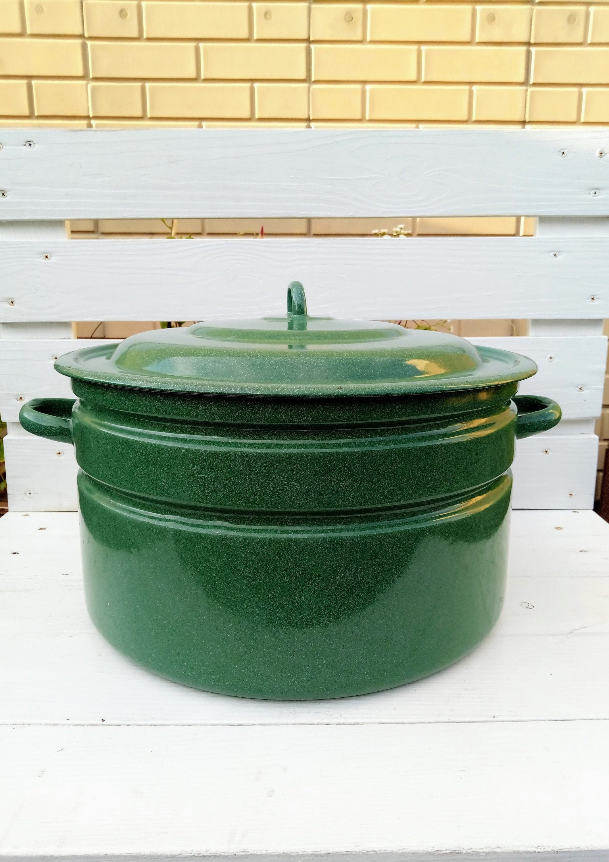 Vintage Soviet 1960s Green Huge / Giant / Large Enamel Pot / - Etsy