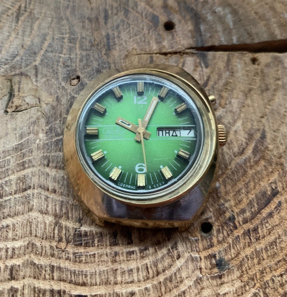 Rare Soviet watch Slava, 27 stones, Model Oblique - Gem