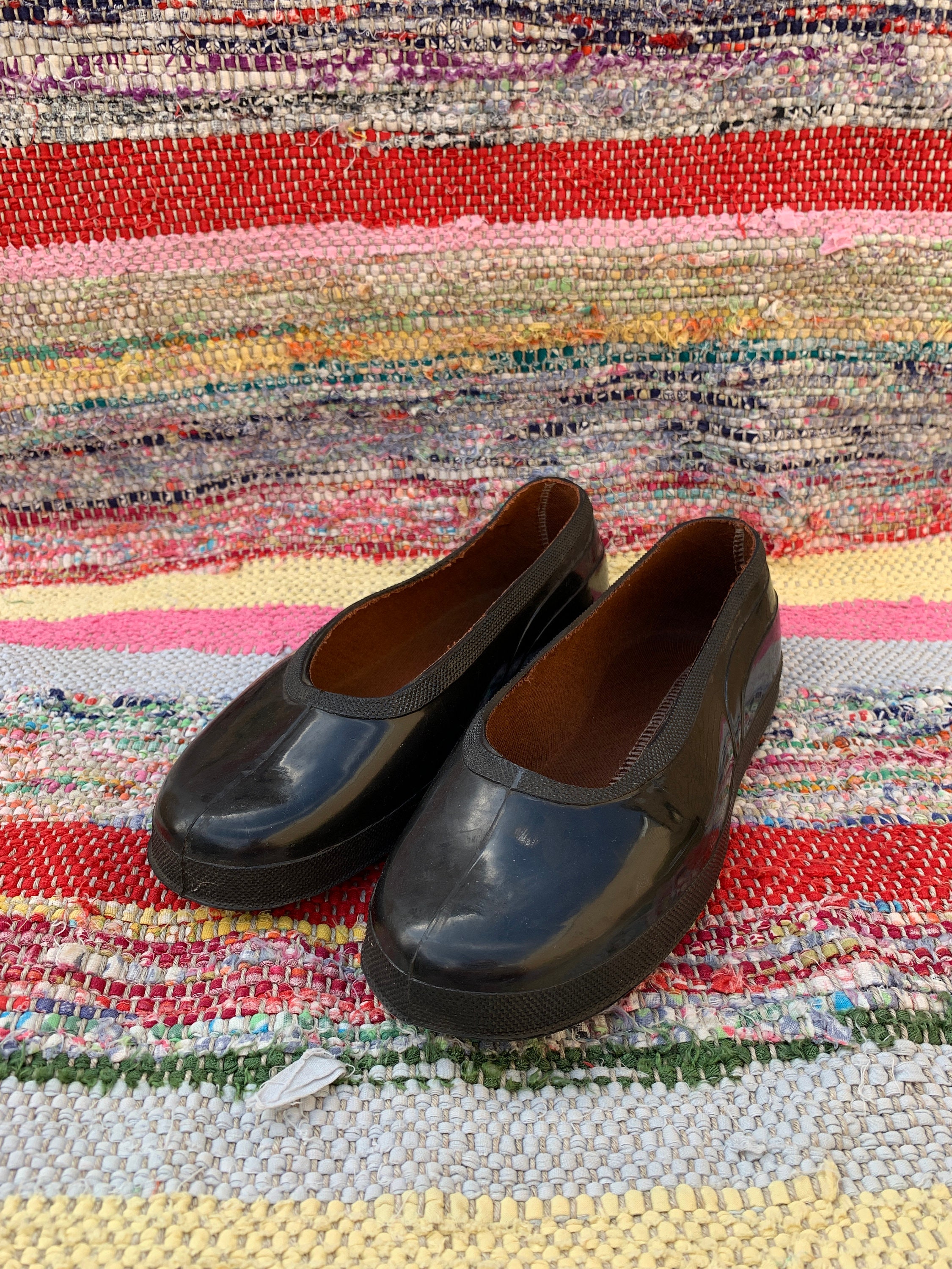 Soviet Galoshes Soviet Shoes Boots Made in the USSR Shoes Black Rubber ...