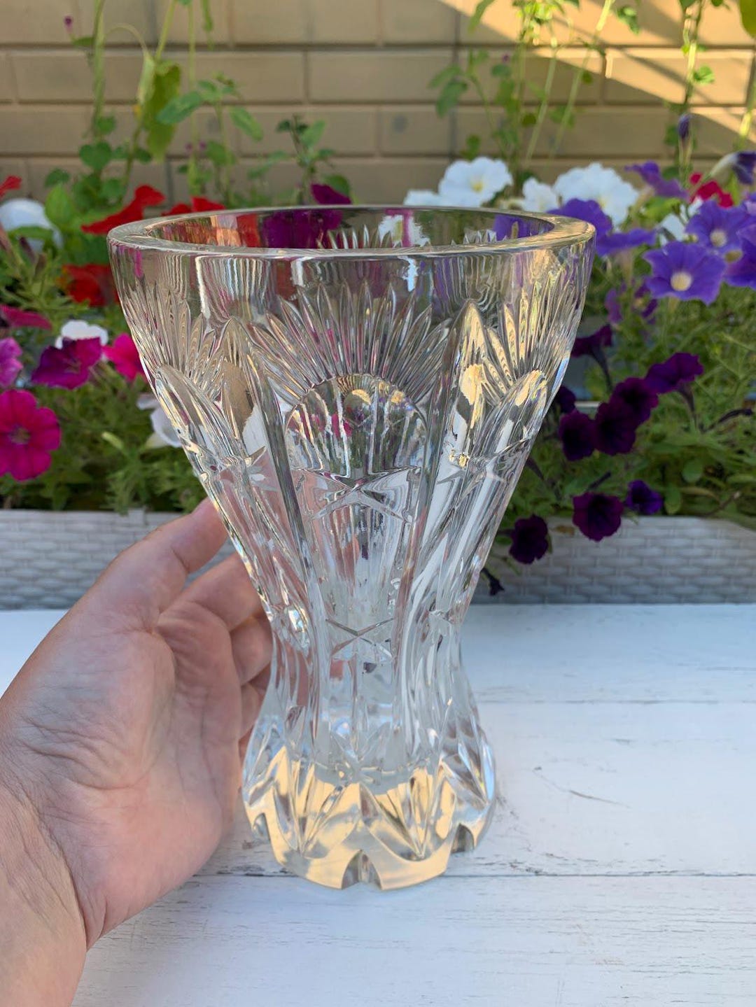 Vintage Crystal Vase, USSR Vase, Vintage Flower Vase, Retro Flower Vase ...