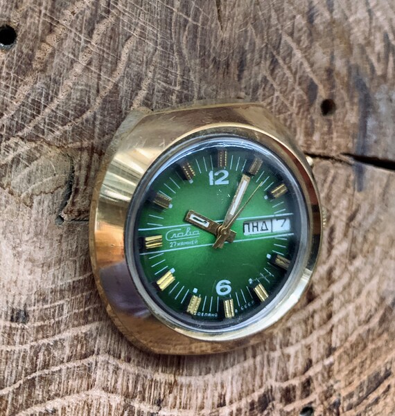 Rare Soviet watch Slava, 27 stones, Model Oblique - Gem