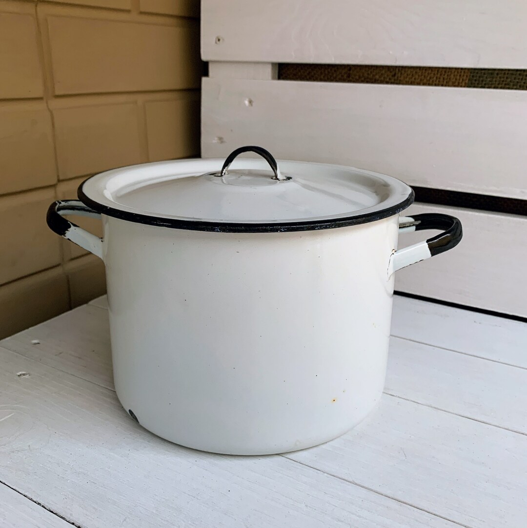 Soviet Enamel Retro 3l Kitchen Pot Vintage Soviet Cuisine USSR Cooking ...