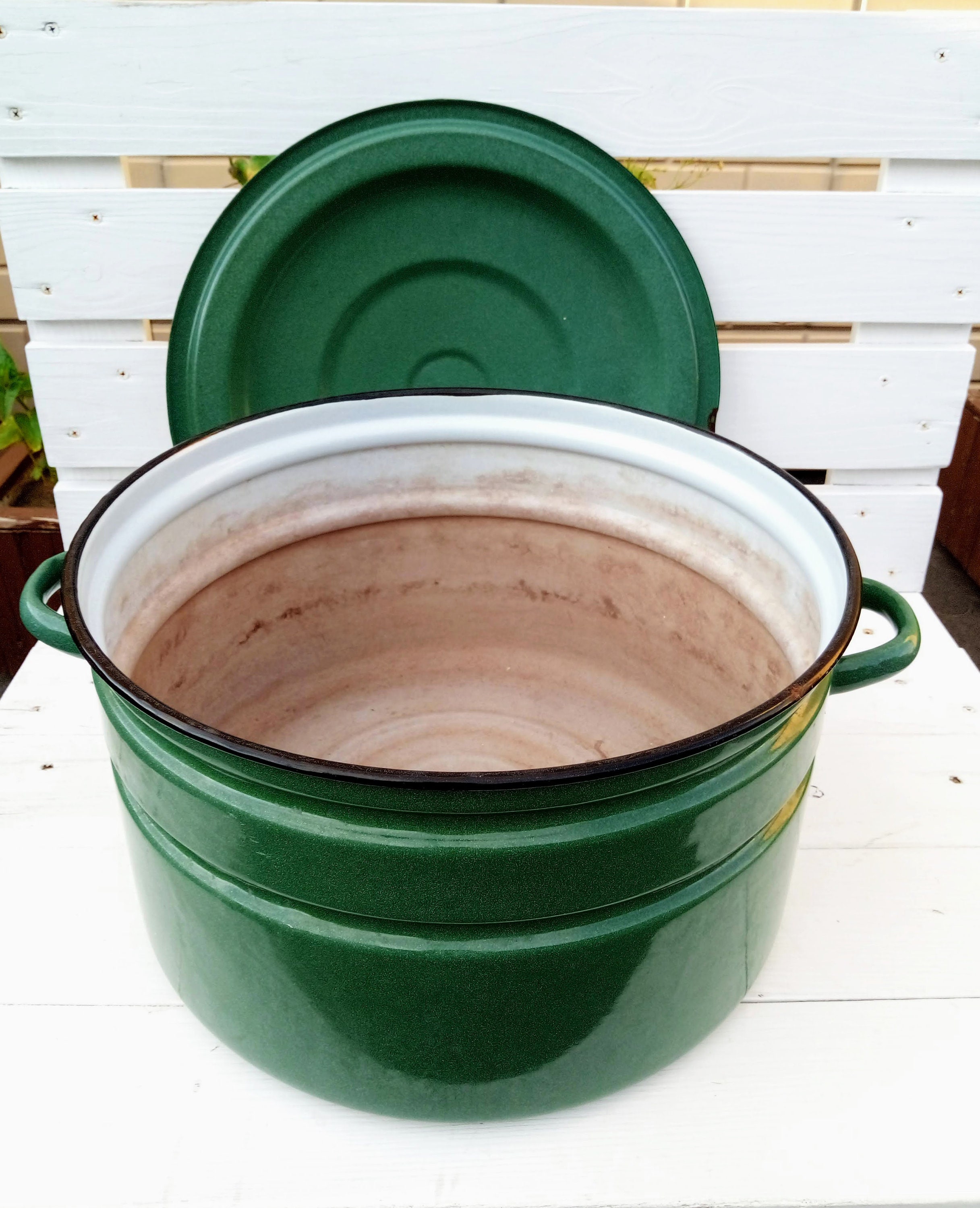Vintage Soviet 1960s Green Huge / Giant / Large Enamel Pot / - Etsy