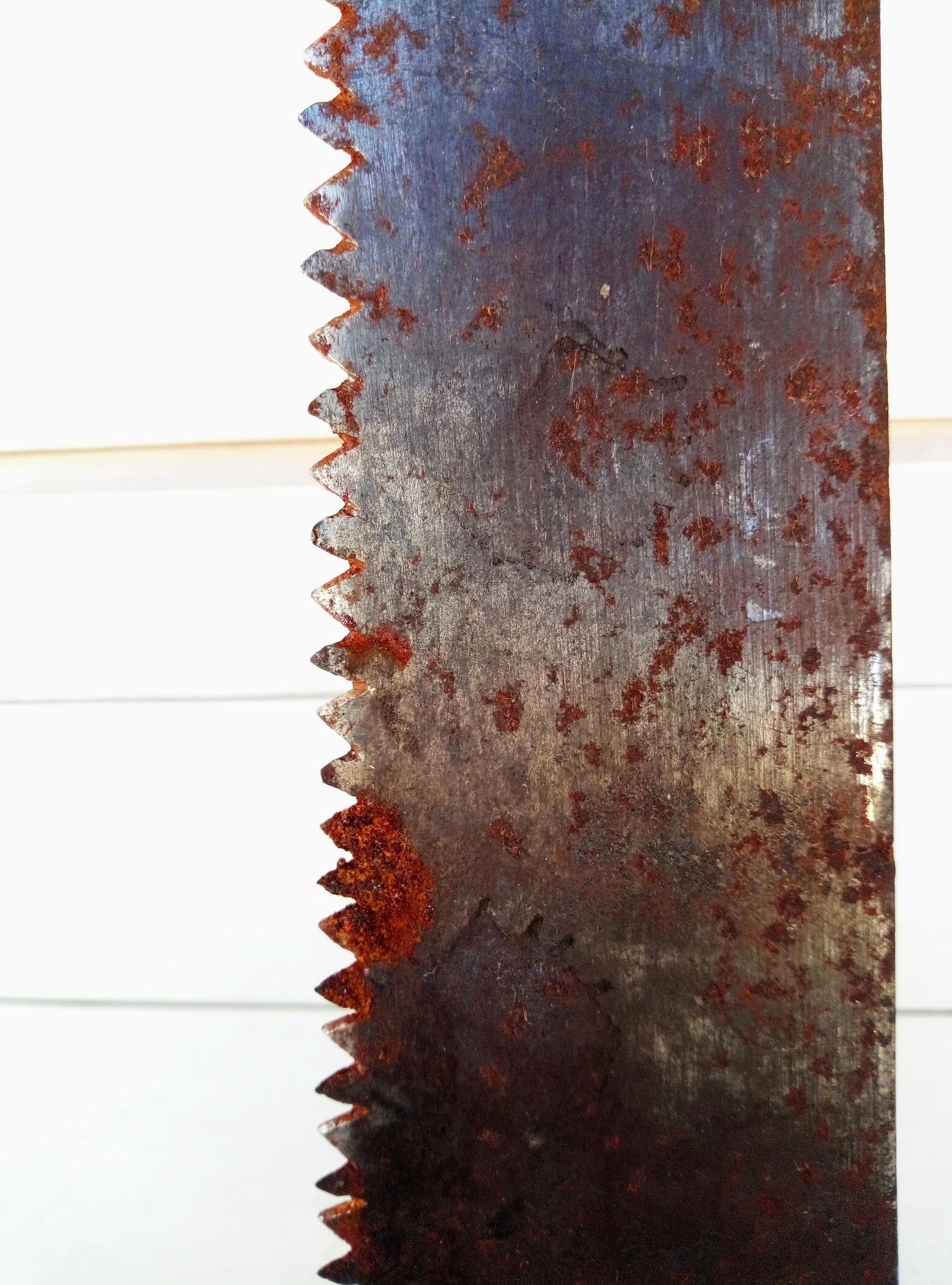 Soviet Antique Hand Saw With Metal Handle Large Rusty Saw Primitive ...
