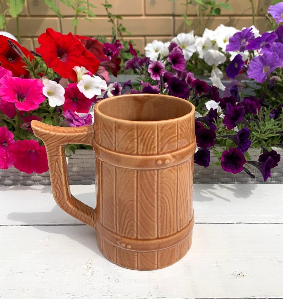 Vintage Soviet Ceramic Water Mug Cup Jug Pitcher Creamer Vase Bamboo ...