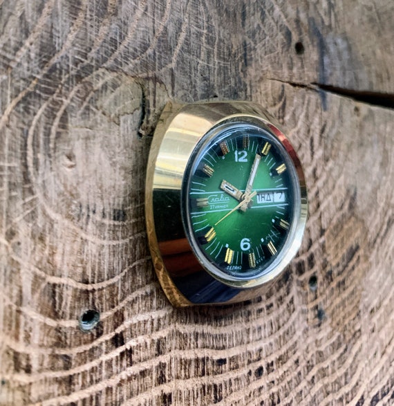 Rare Soviet watch Slava, 27 stones, Model Oblique - Gem