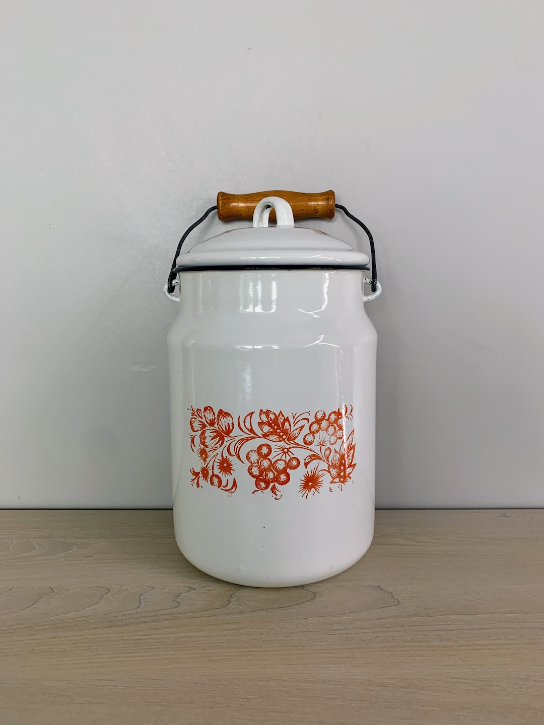 Soviet Enamel Milk Can 3L. Vintage Retro Soviet Jug. Beautiful Print ...