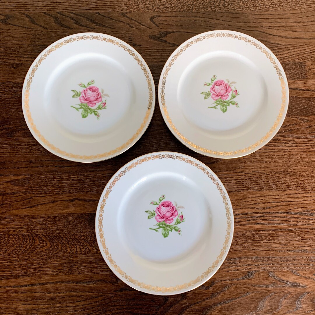 Set of 3 Vintage Moritz Zdekauer Porcelain Plates, Czechoslovakia, D25 ...