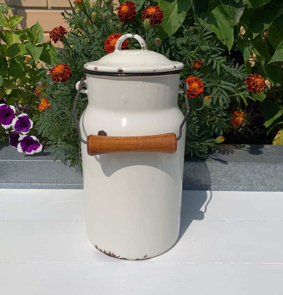 Soviet White Enamel Milk Can 3L. Vintage Retro Soviet Jug, 60s - Etsy