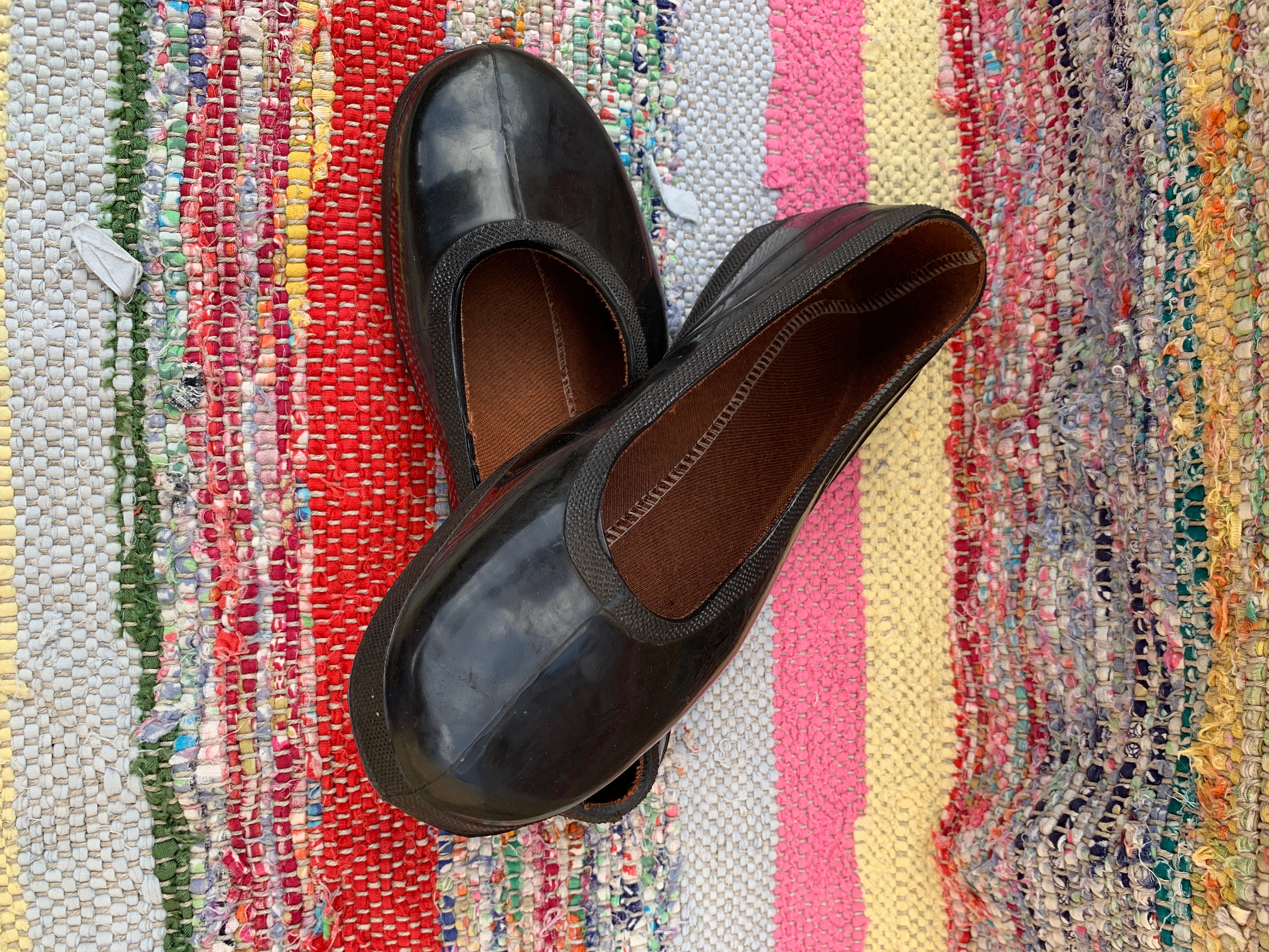 Soviet Galoshes Soviet Shoes Boots Made in the USSR Shoes Black Rubber ...