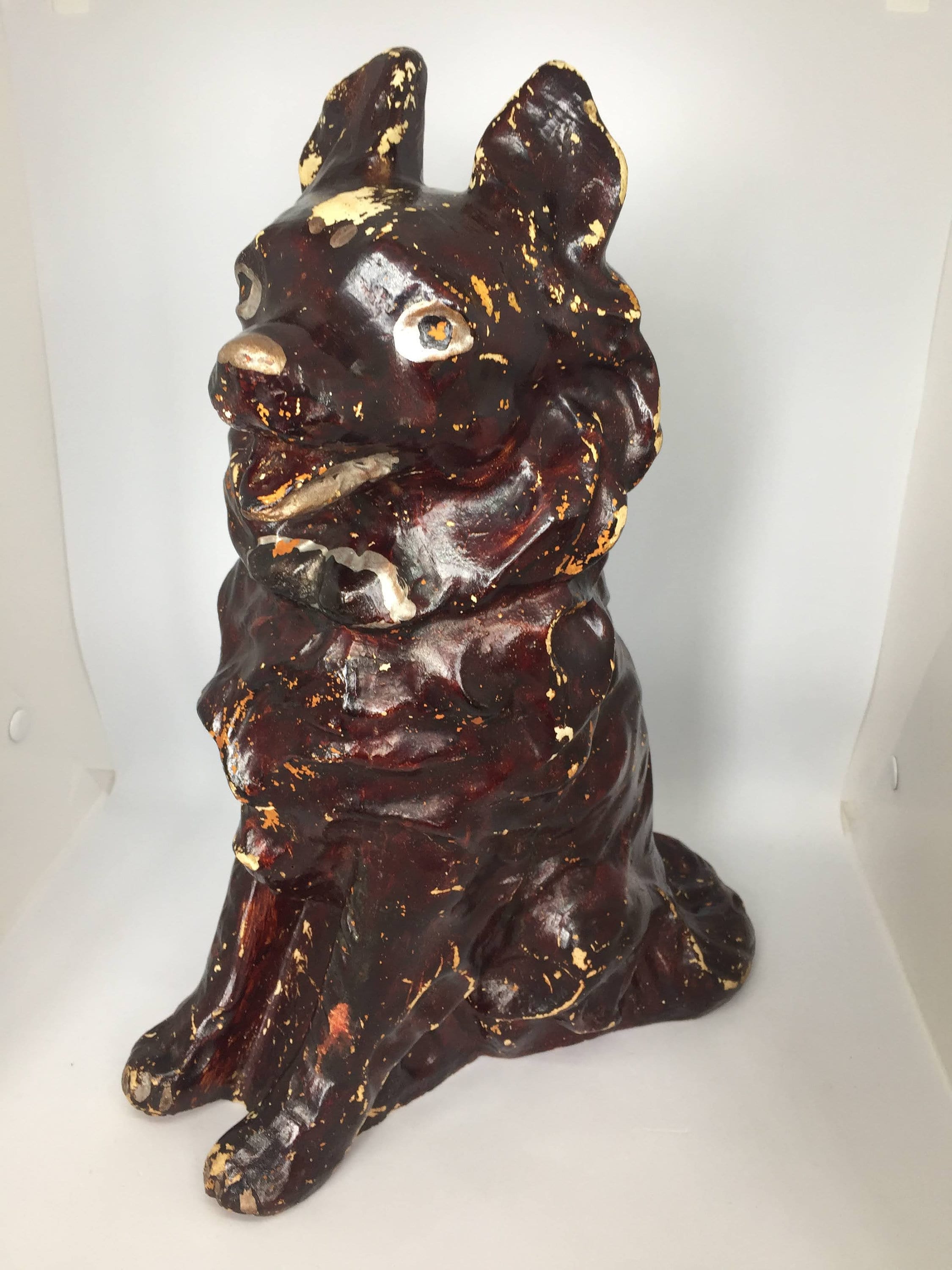 Vintage Big Dog Piggy Bank Made of Plaster. Dog Plaster Statue Old ...