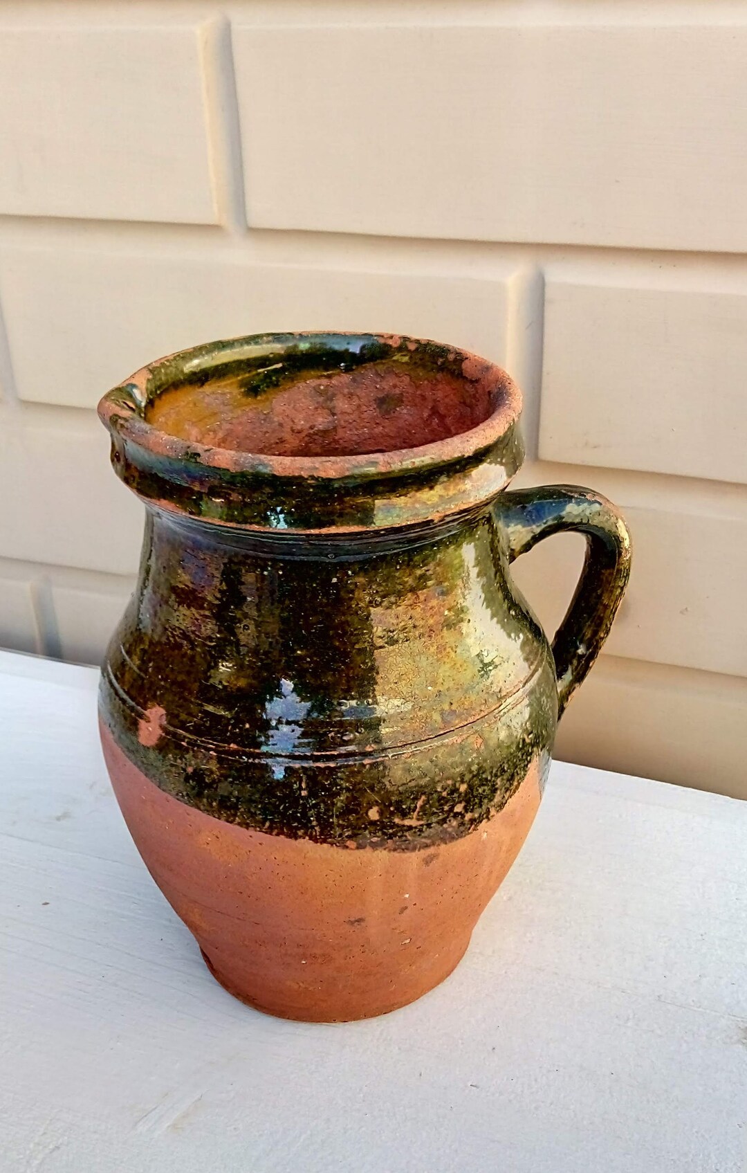 Ceramic Jug, Antique Clay Jug, Rustic Milk Jug, Traditional Ceramic Jug ...